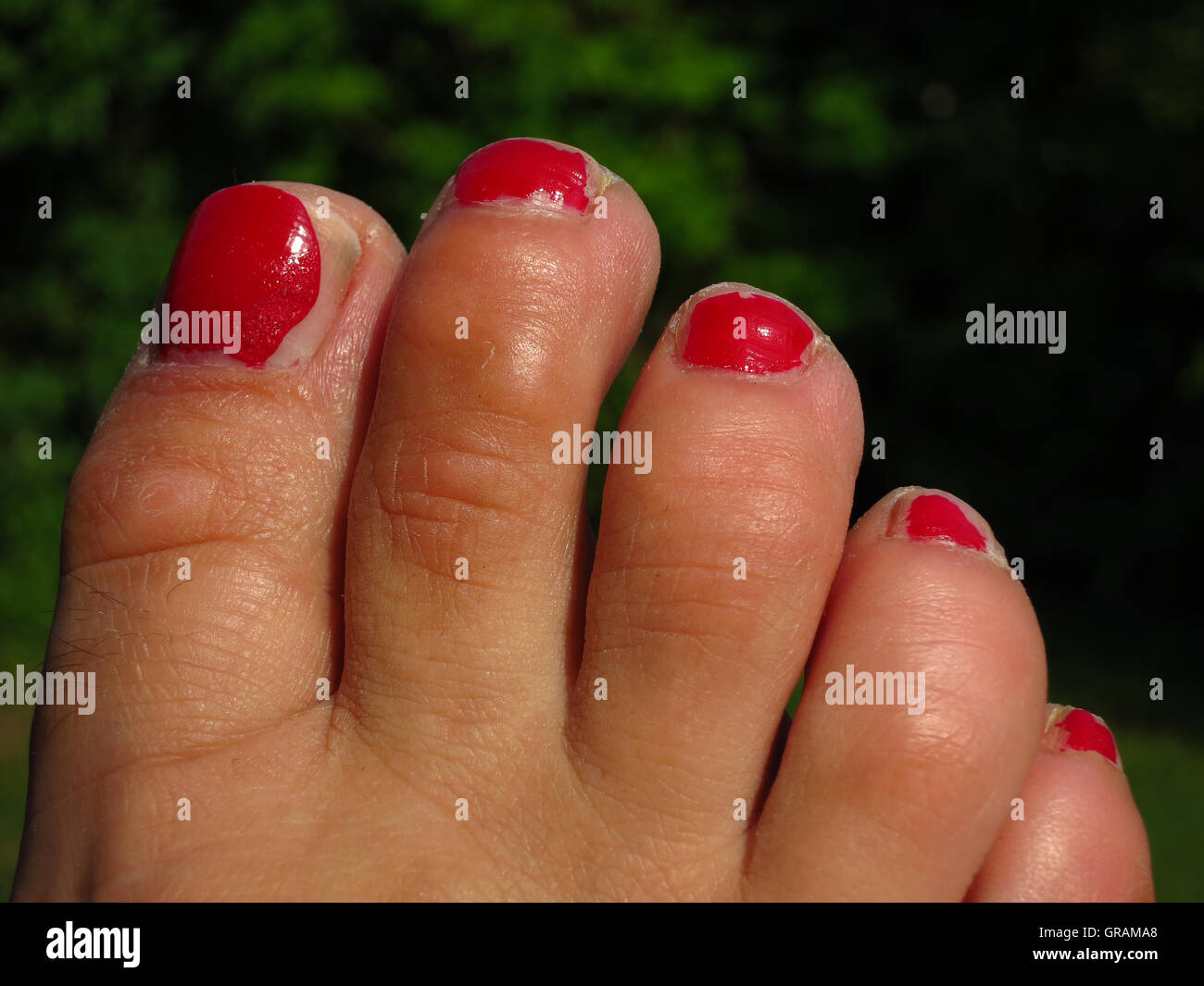 Colored female toenails hi-res stock photography and images - Alamy