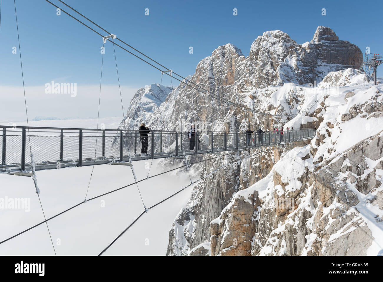 Austria S Highest Bridge On The Dachstein Stock Photo - Alamy
