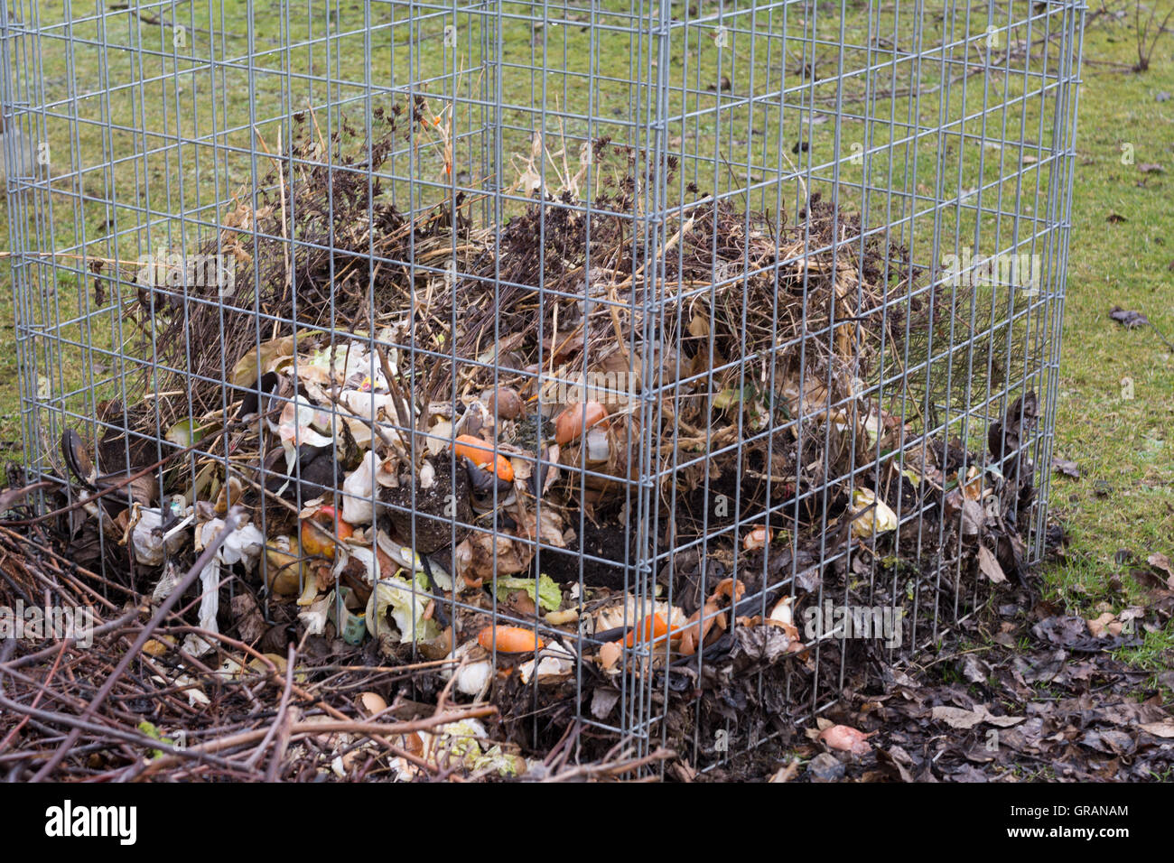 Grid Composter For Waste Stock Photo - Alamy