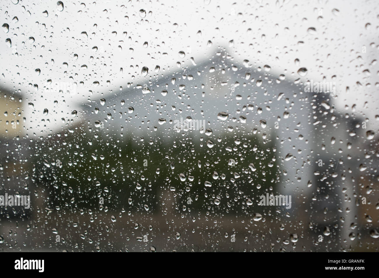 Rain Shows Its Mark On Window Pane Stock Photo - Alamy