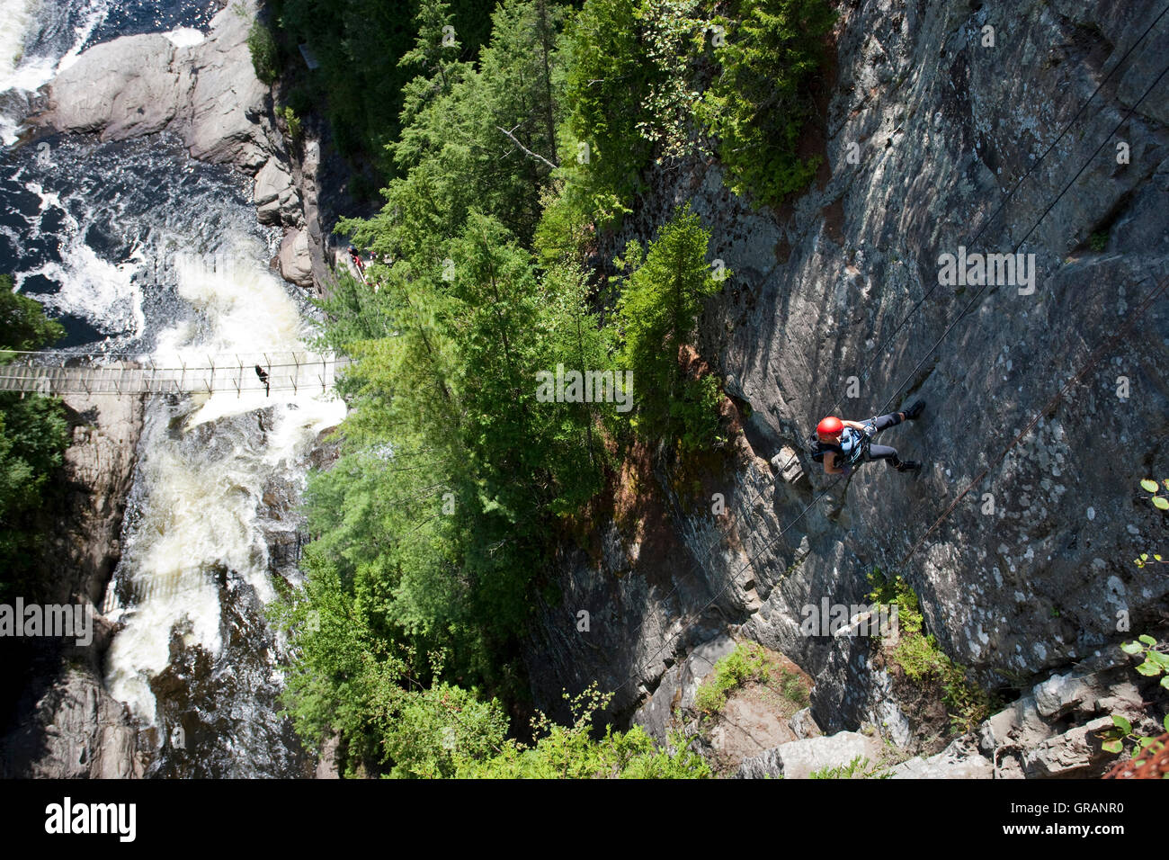 North America, Canada, Quebec, Beaupre, Canyon Ste-Anne, rock climbing ...