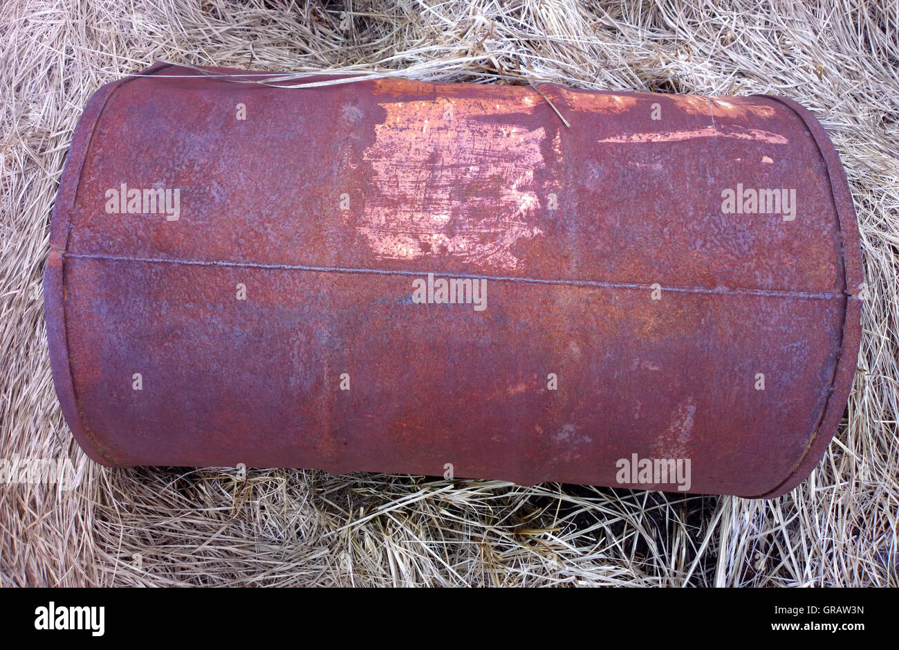 empty cask from the fuel in the taiga in the North Stock Photo - Alamy