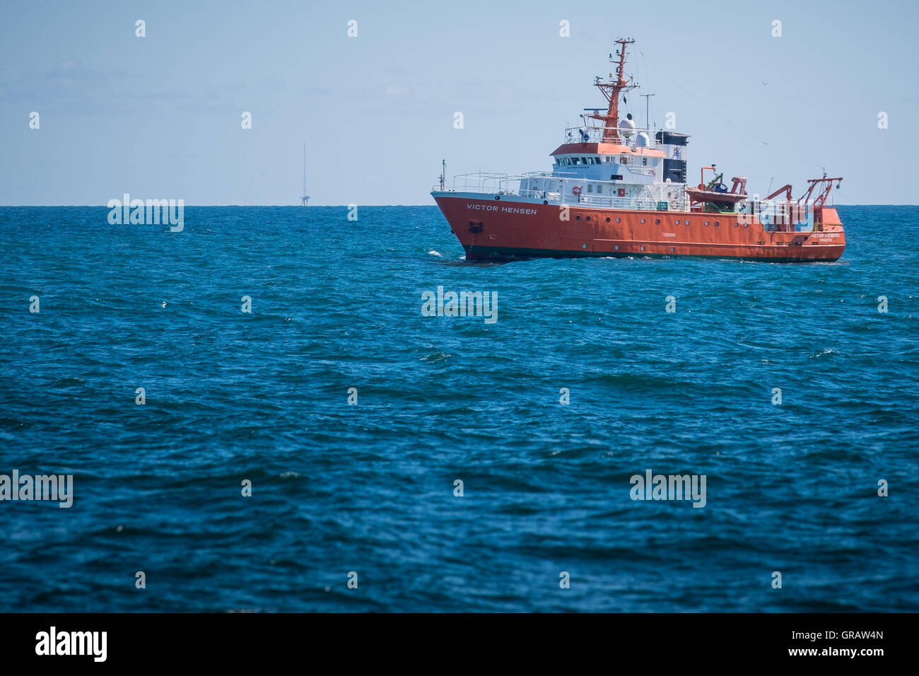 The Victor Hensen conducting an Unexploded Ordnance (UXO) magnetometer ...