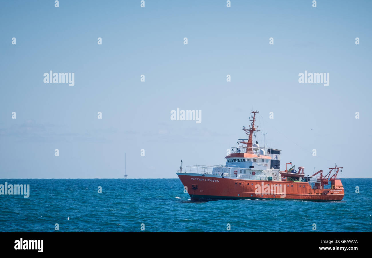 The Victor Hensen conducting an Unexploded Ordnance (UXO) magnetometer ...