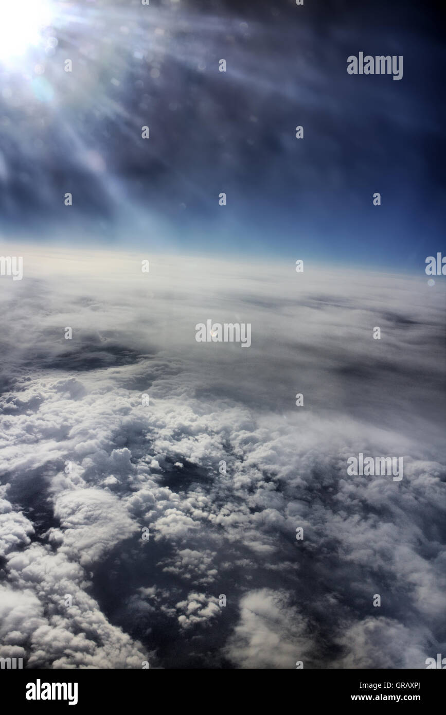 sky with clouds at a height in the air Stock Photo - Alamy