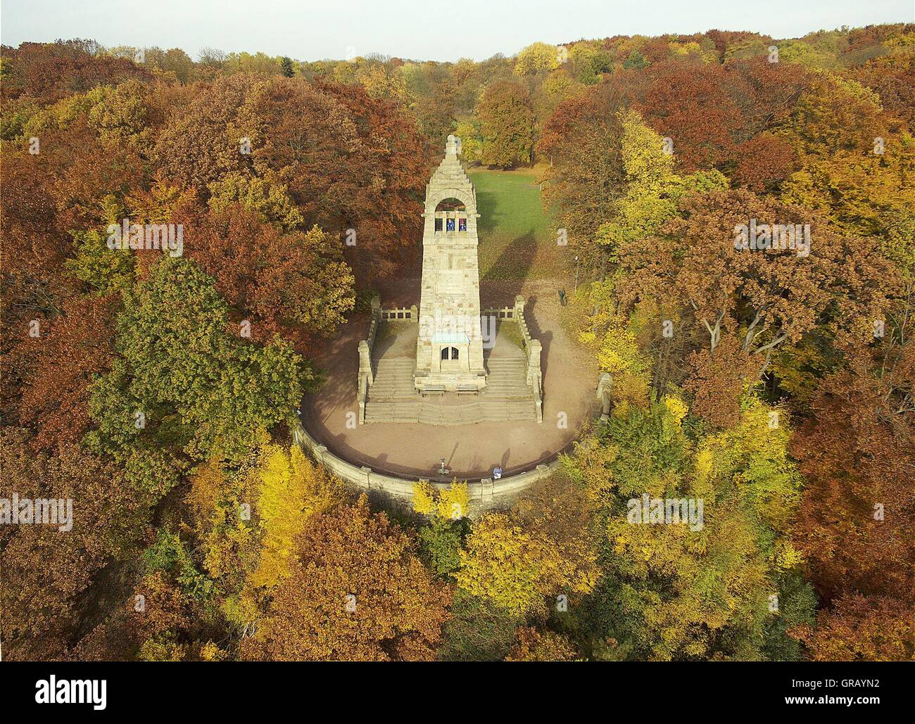 High Angle View Of Berger Memorial Amidst Trees Stock Photo - Alamy