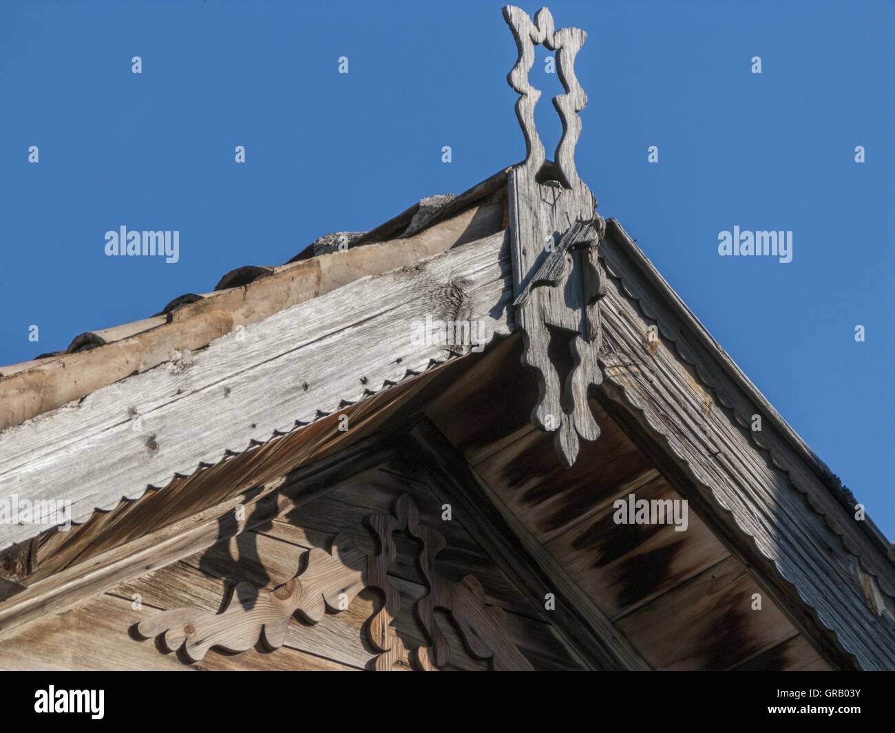 Ornate Gable Decorations On A Typical Timber Bay As Balcony Porch In ...