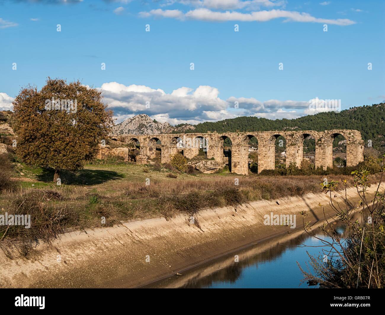 The Southern Part Of The Roman Aqueduct Of Aspendos Beyond The ...