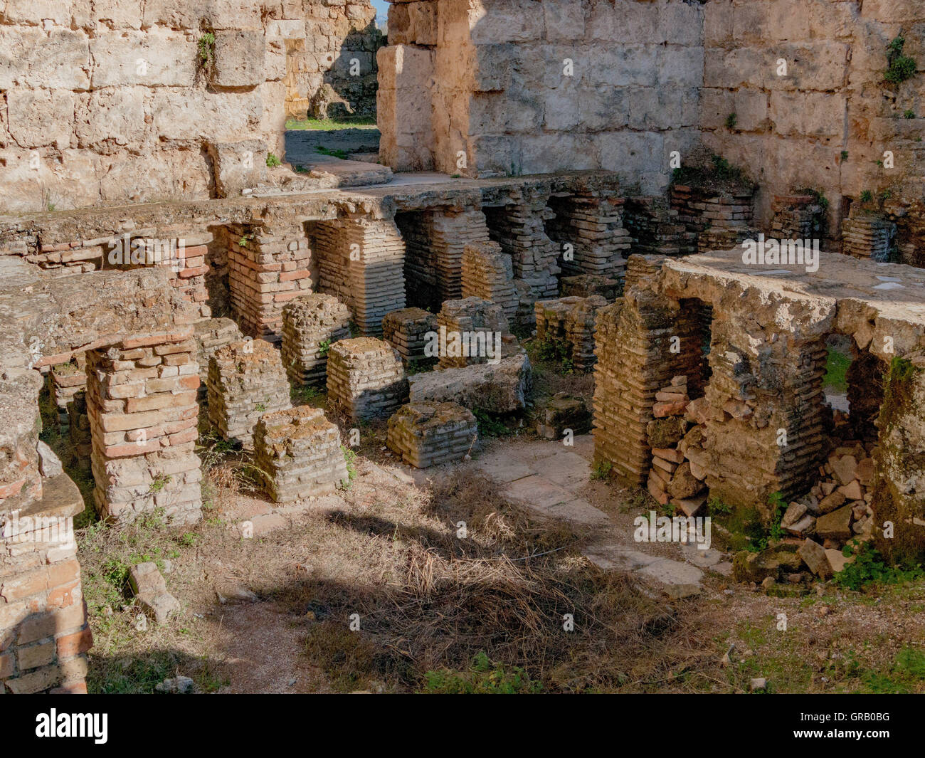 Perge Roman Baths With The Channels Of The Floor Heating Stock Photo ...