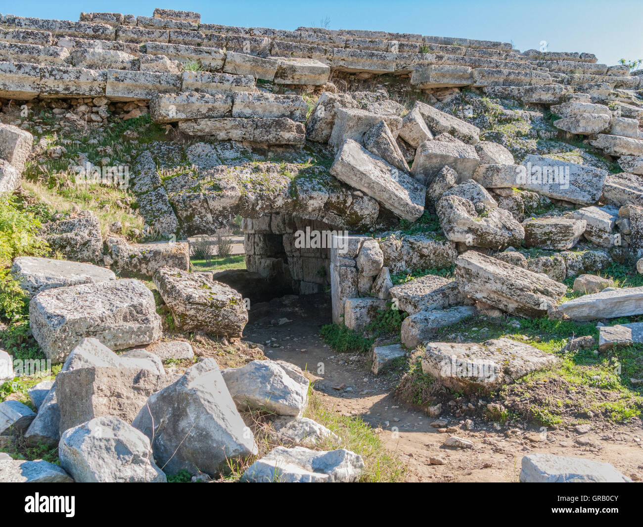 Perge Stadium With Side Entrance Under The Shattered Spectator Stands ...