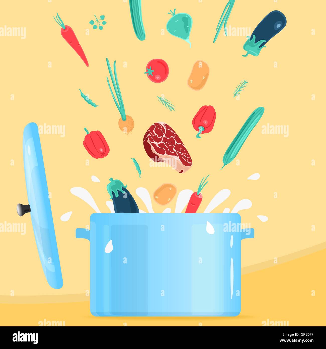 Cooking food in Pot Stock Vector Image & Art - Alamy