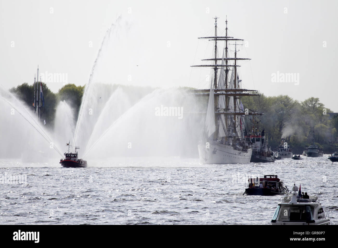 Hamburg Harbours Birthday, The Gorch Fock At The Ships Parade Stock ...