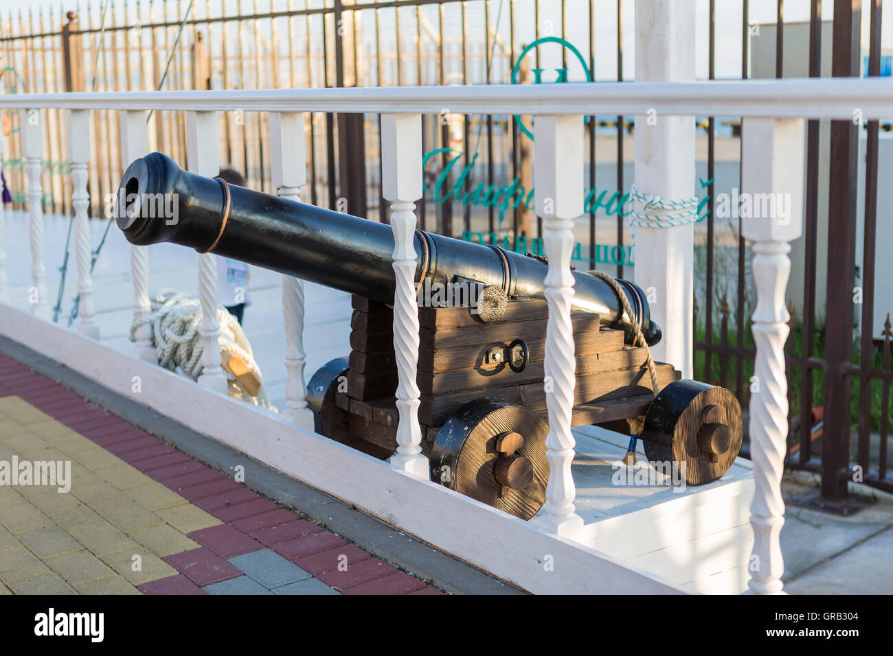 Decorative Cannon of marine craft Stock Photo - Alamy