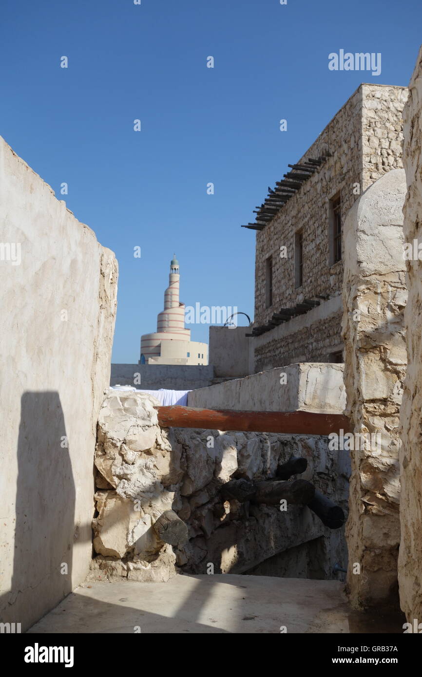 Street view in Doha Stock Photo - Alamy
