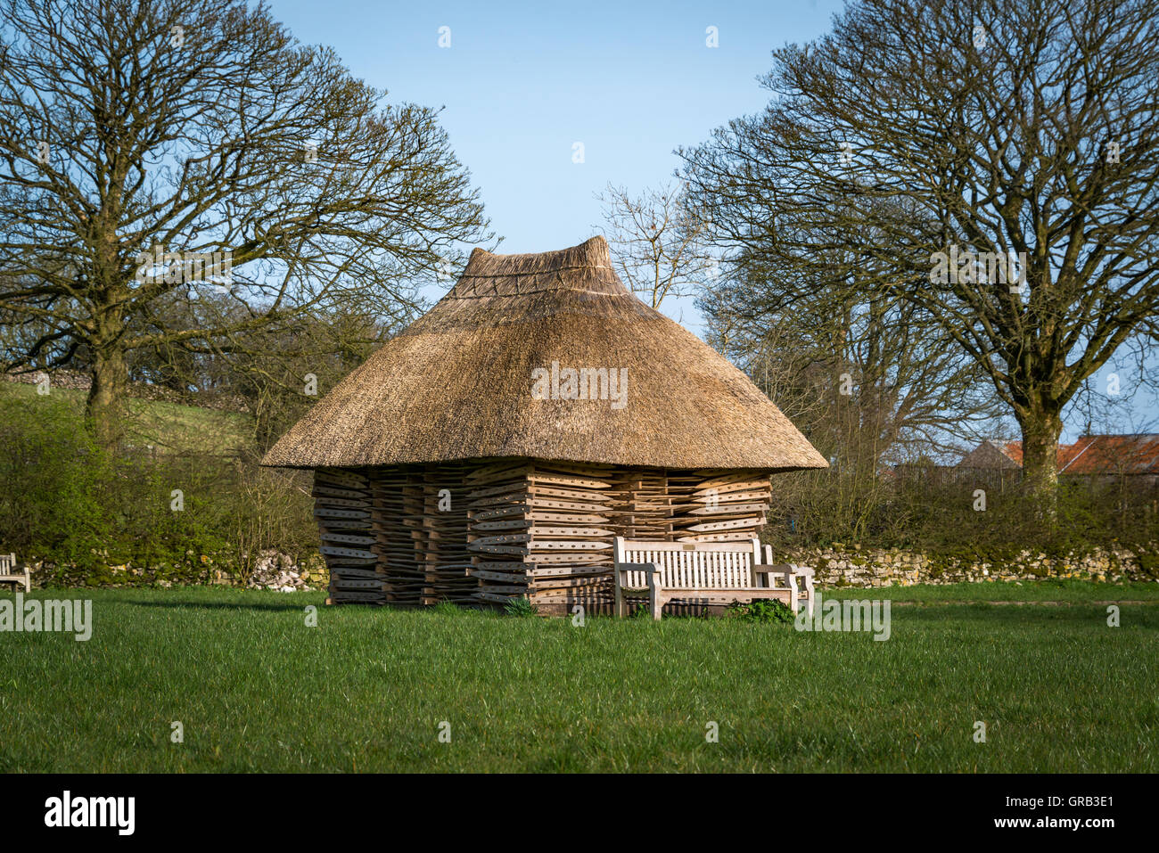 Priddy Green Hurdle Stack, Somerset, UK Stock Photo - Alamy
