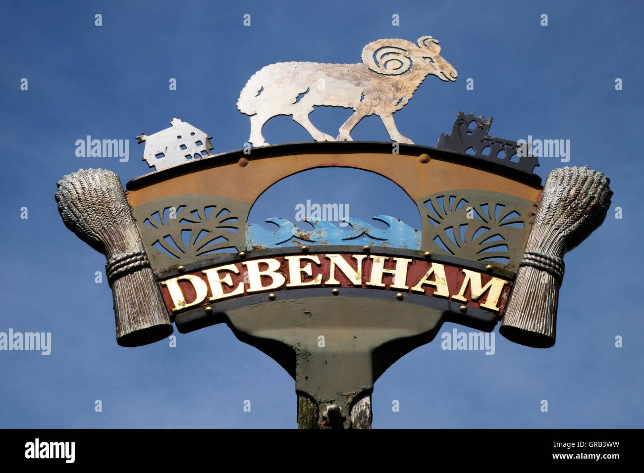 Debenham sign Suffolk England Stock Photo - Alamy