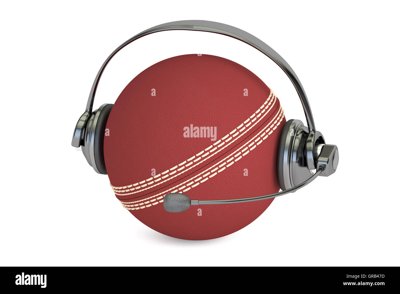 cricket ball with headset or headphones 3D rendering Stock Photo - Alamy
