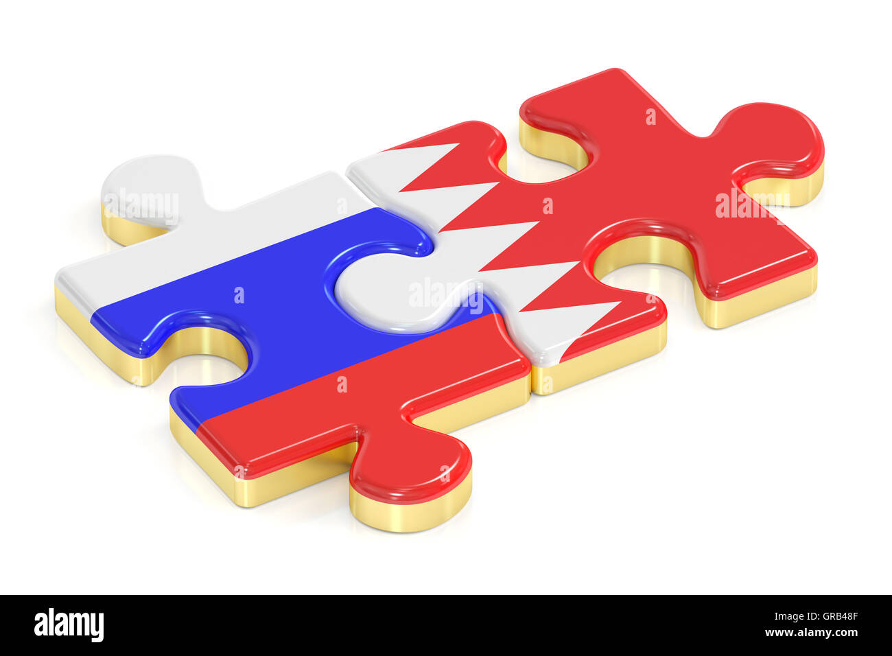 Russia and Bahrain puzzles from flags, 3D rendering Stock Photo - Alamy