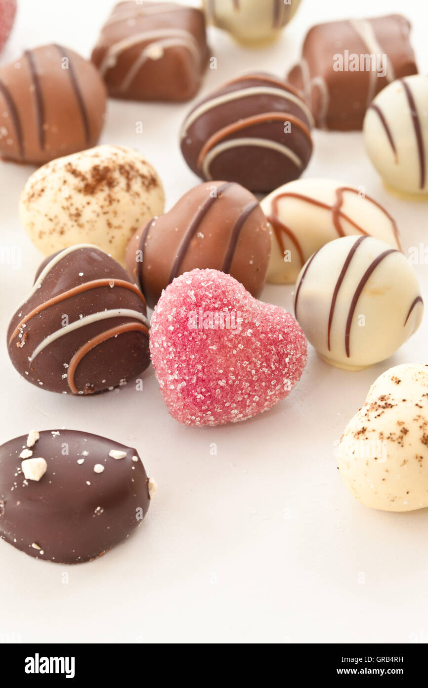 Selection Of Chocolates Stock Photo - Alamy