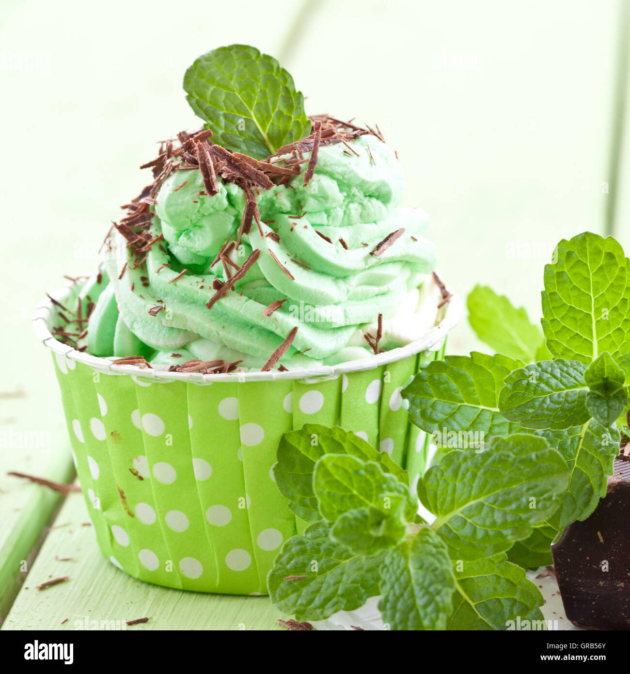 Frozen Yogurt With Mint Stock Photo - Alamy
