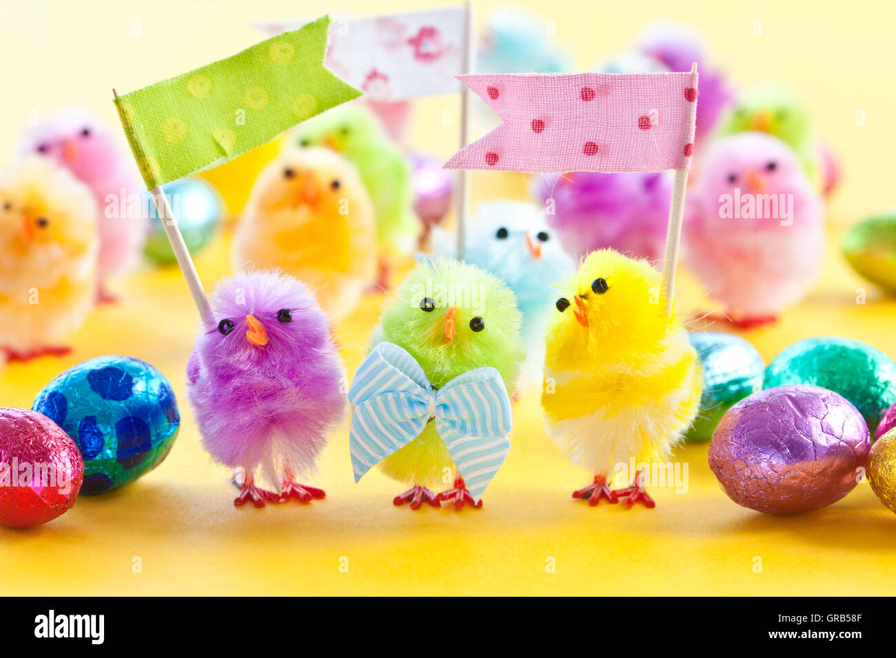 Colorful Easter Chicks Stock Photo - Alamy