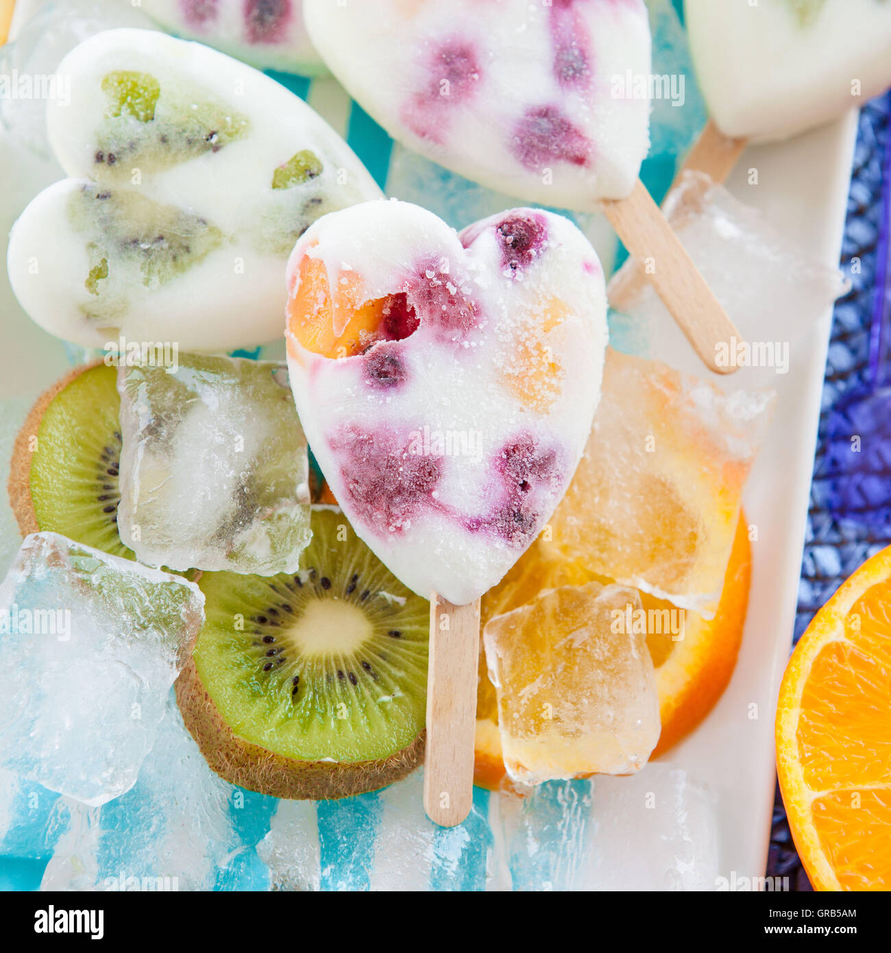 Homemade Frozen Popsicles Stock Photo - Alamy