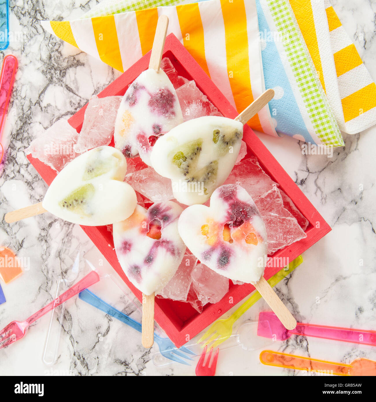 Homemade Frozen Popsicles Stock Photo - Alamy