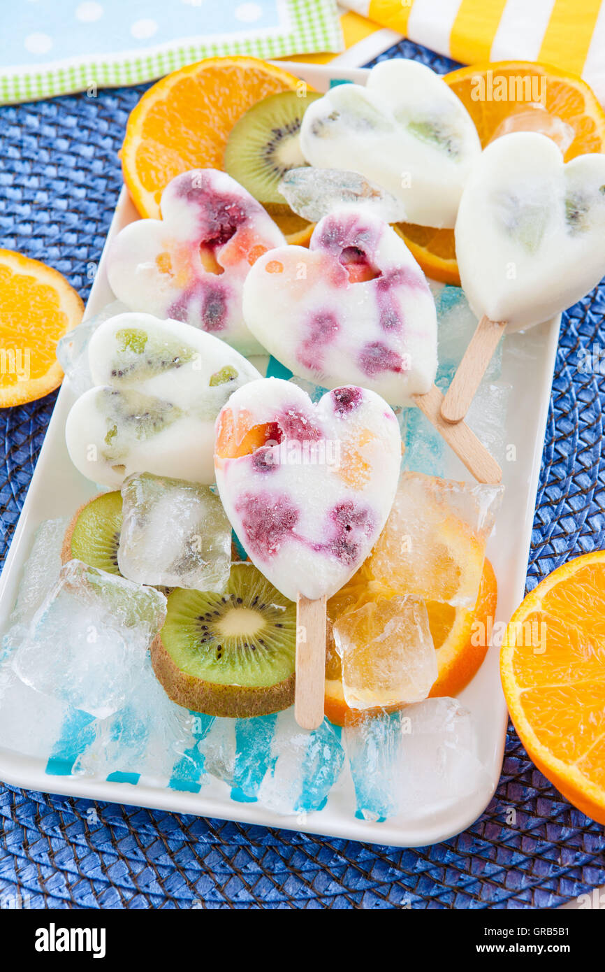 Homemade Frozen Popsicles Stock Photo - Alamy