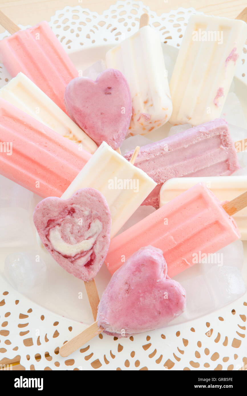Fruity Frozen Popsicles Stock Photo - Alamy