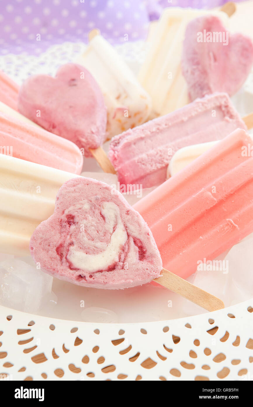 Fruity Frozen Popsicles Stock Photo - Alamy
