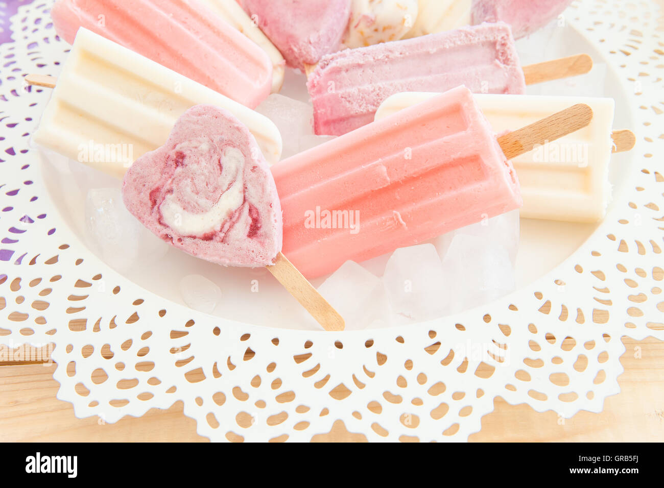 Fruity Frozen Popsicles Stock Photo - Alamy