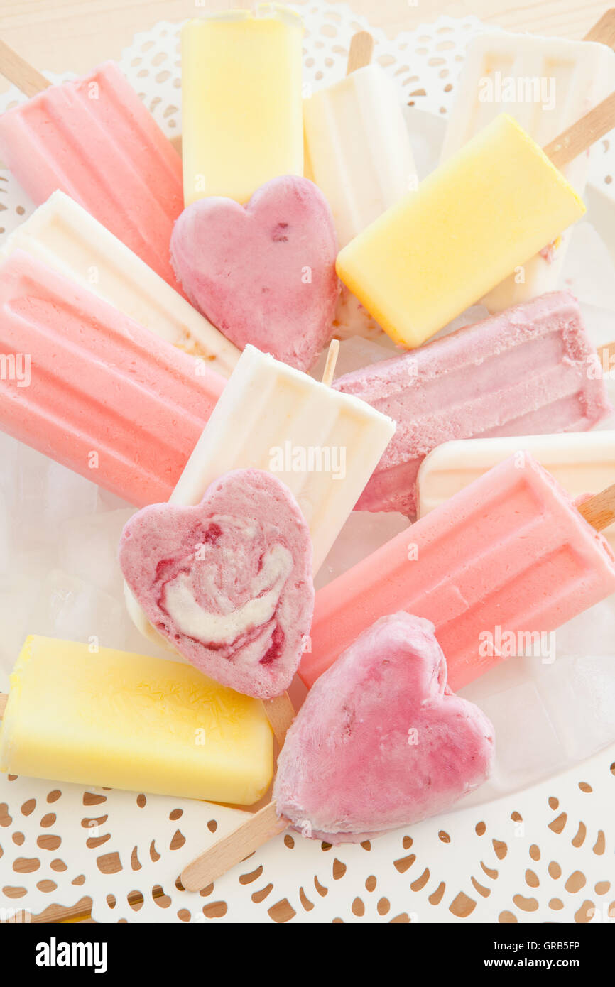 Fruity Frozen Popsicles Stock Photo - Alamy