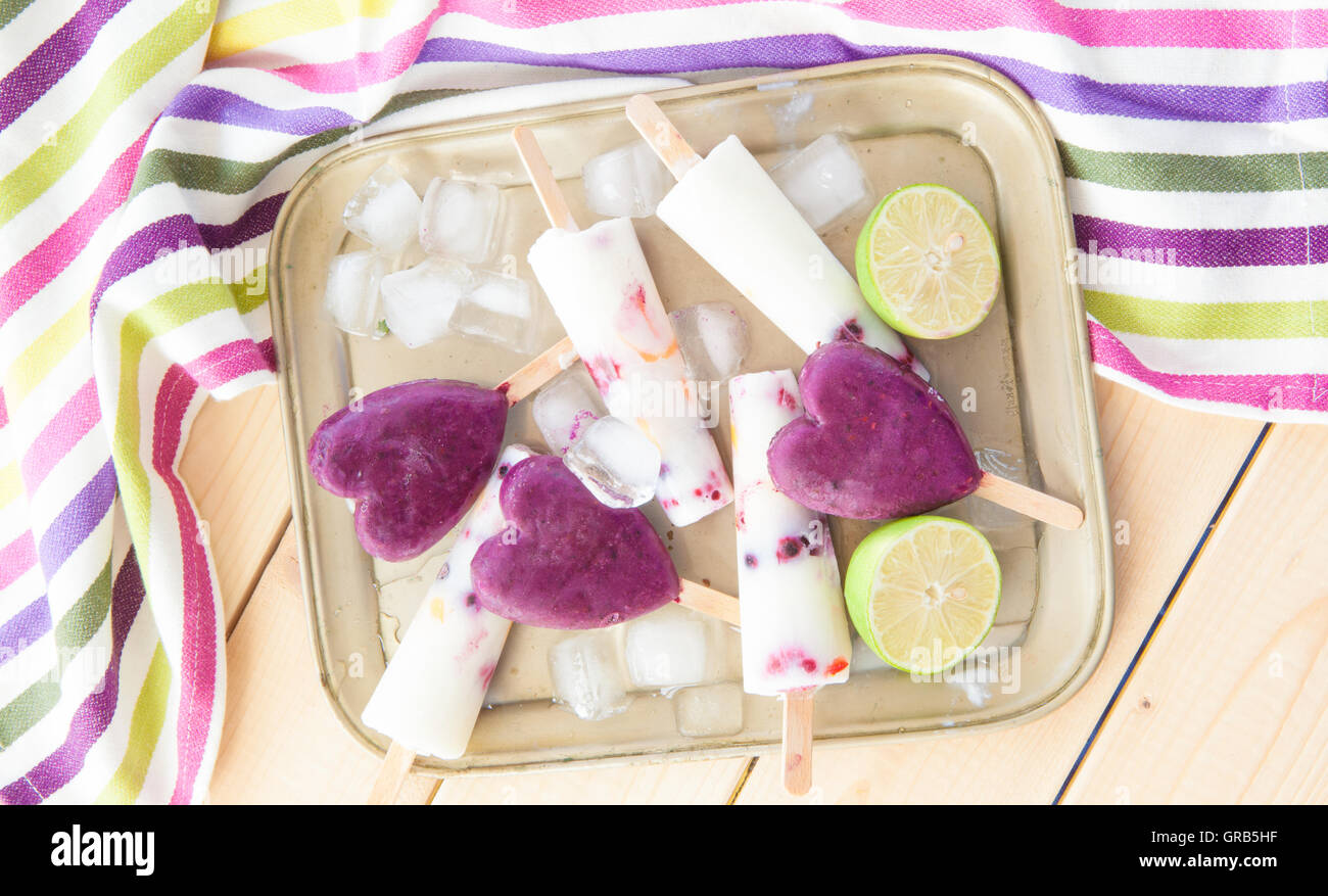 Homemade Frozen Popsicles Stock Photo - Alamy
