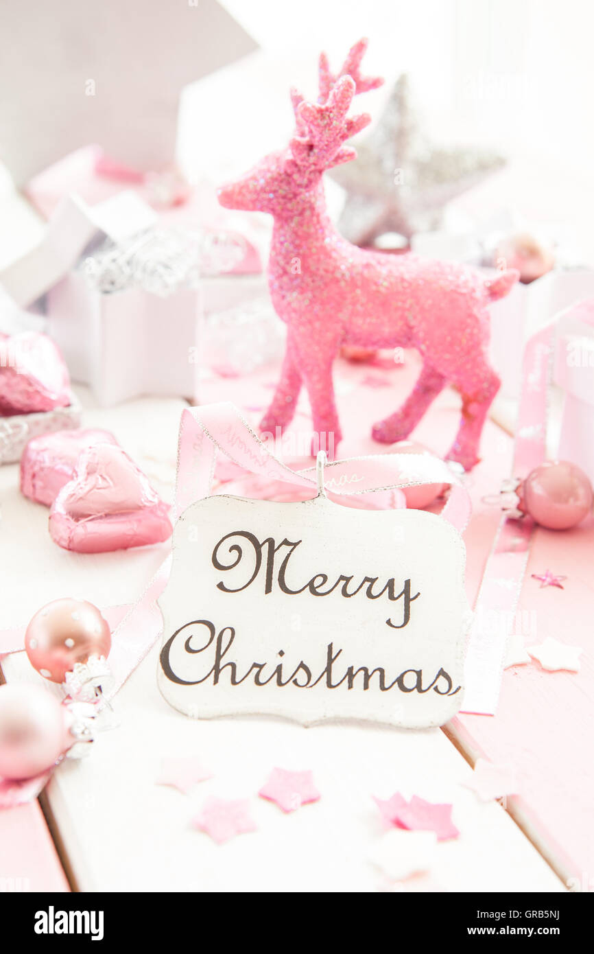 Pink Christmas Decorations Stock Photo - Alamy