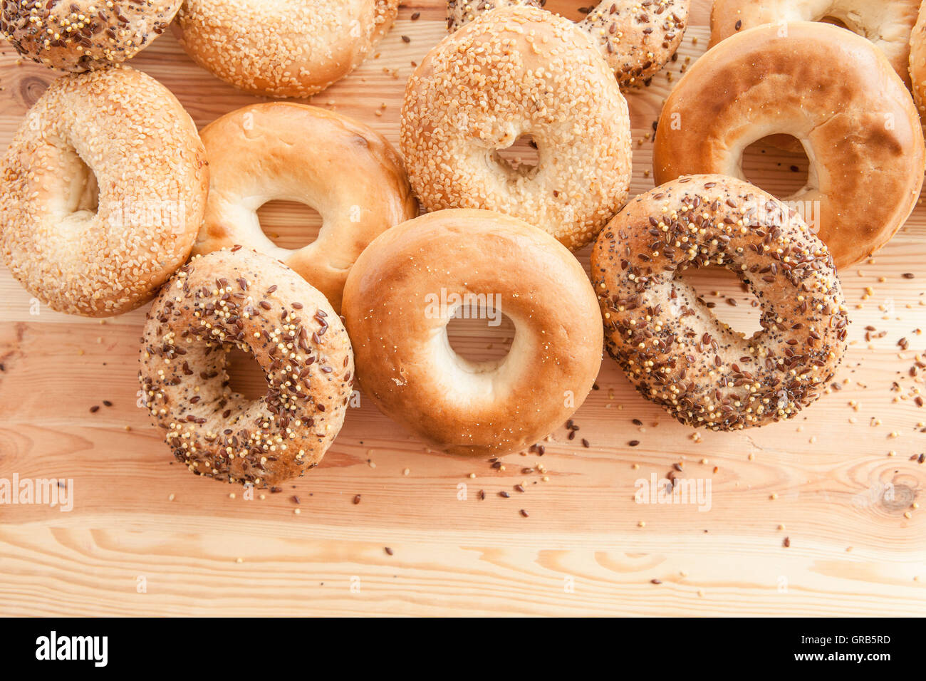 Variety Of Bagels Stock Photo - Alamy
