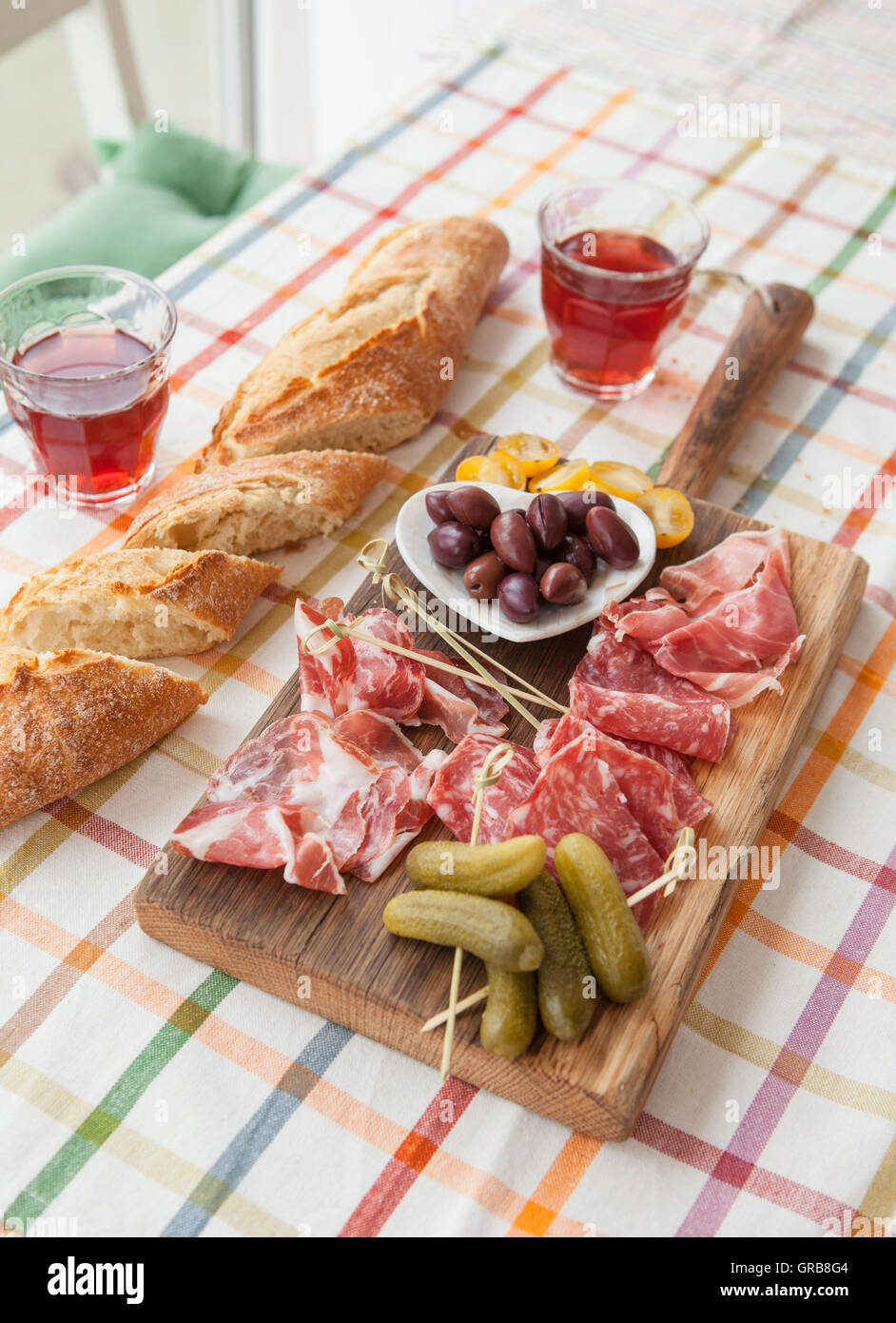Cured Meats And Pickles Stock Photo - Alamy