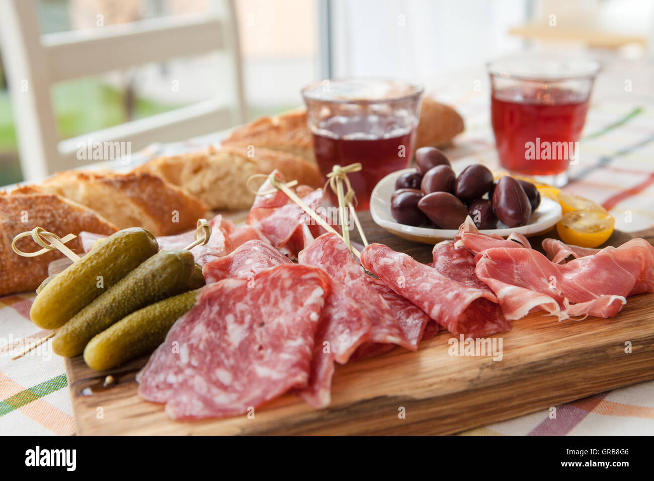 Cured Meats And Pickles Stock Photo - Alamy