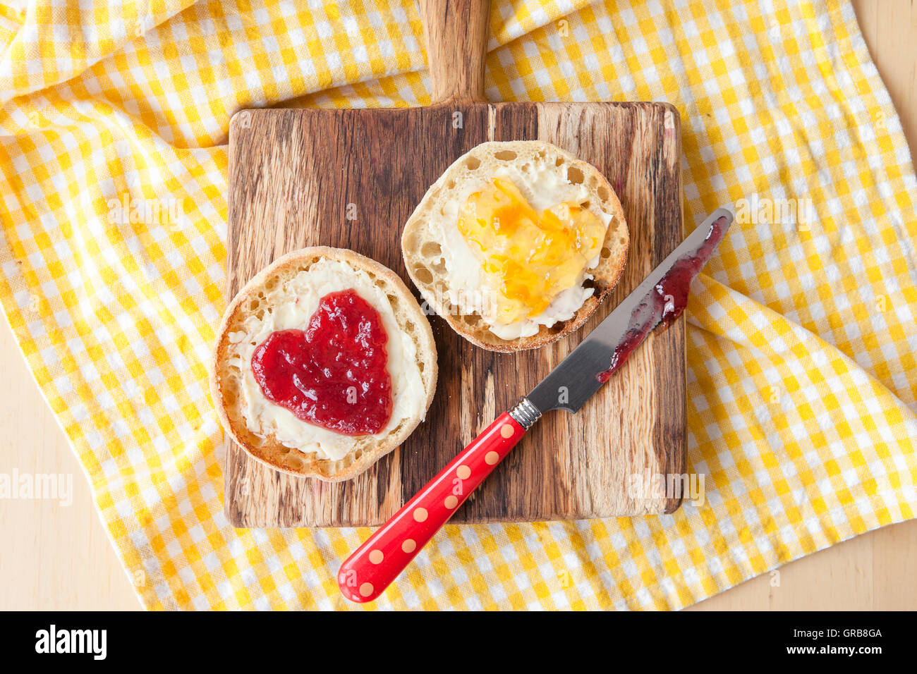 Toast With Jam Stock Photo - Alamy
