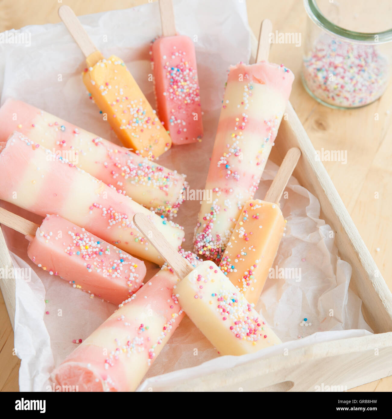 Ice Cream Popsicles Stock Photo - Alamy