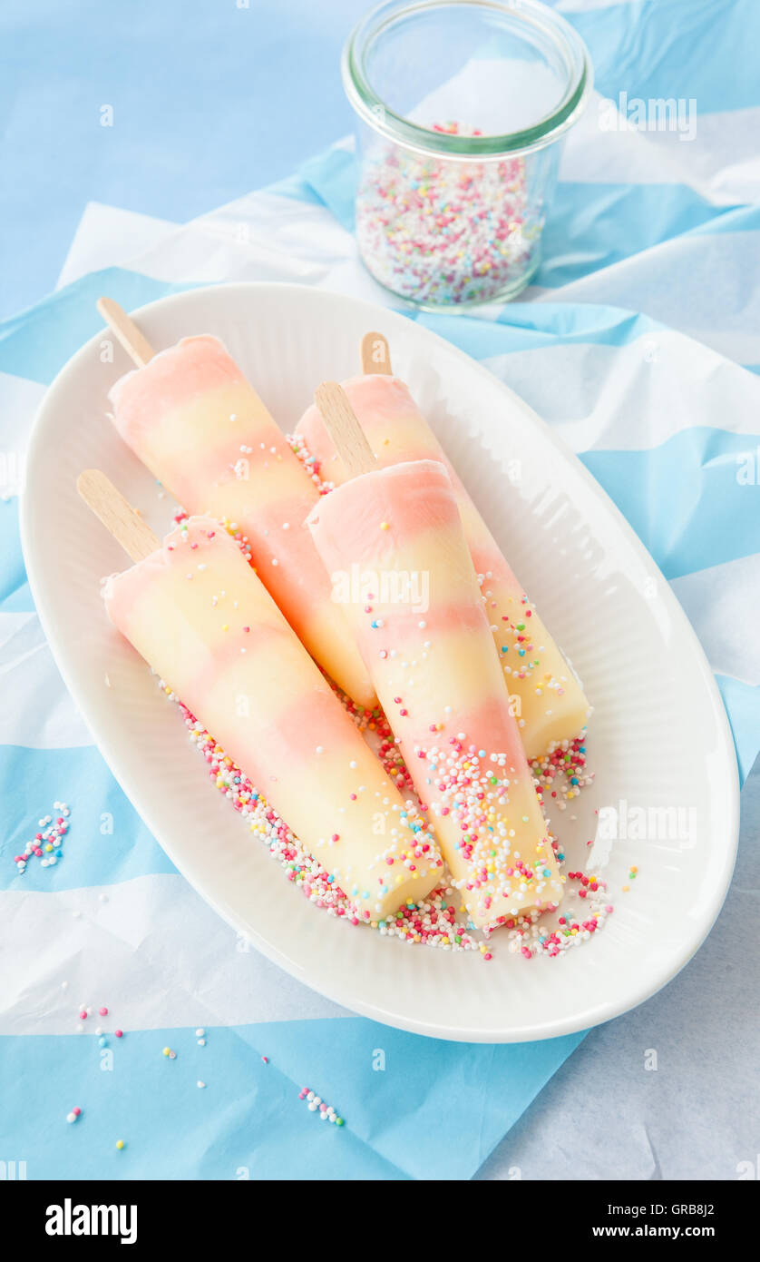 Ice Cream Popsicles Stock Photo - Alamy
