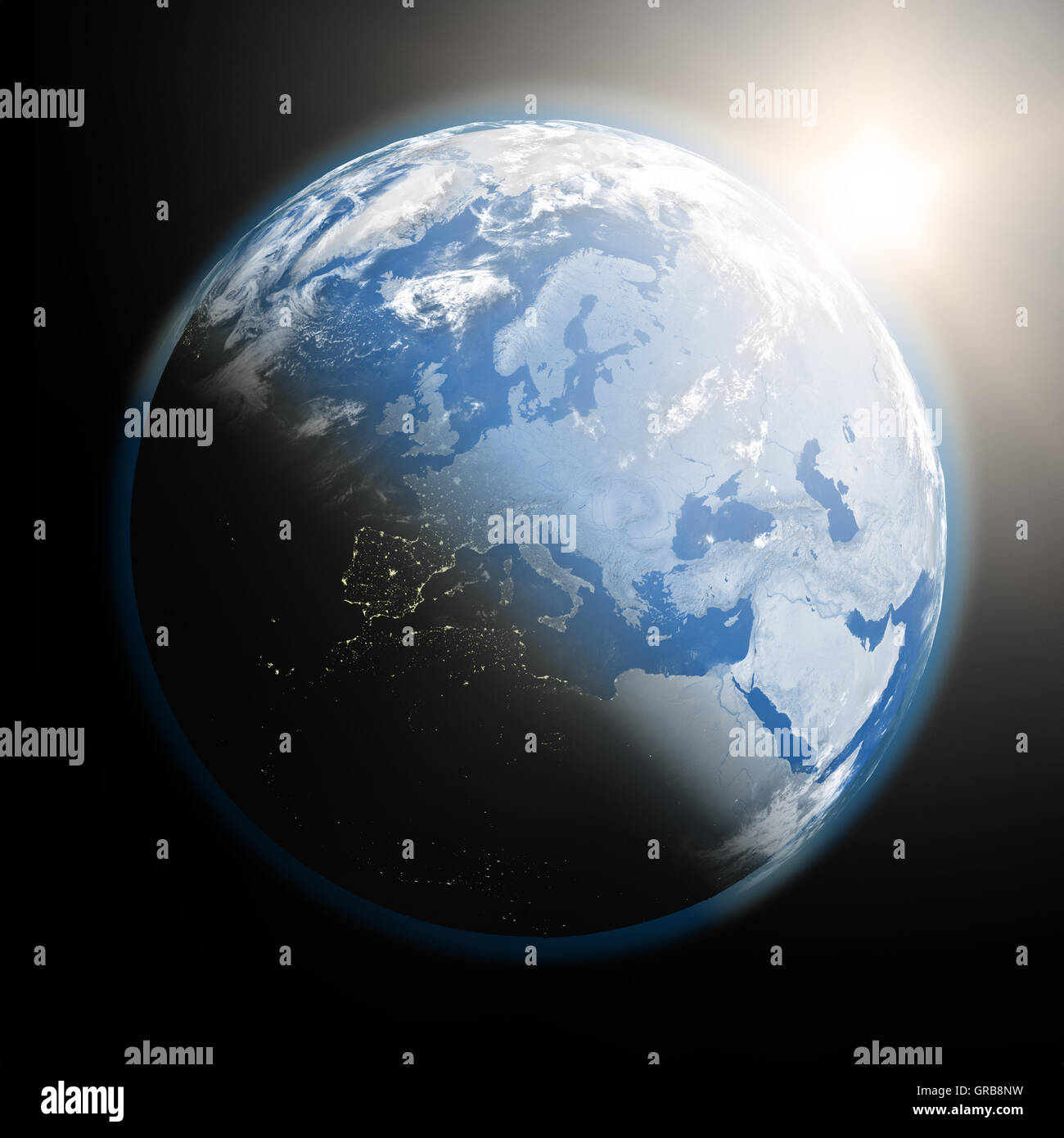 Sunrise over Europe Stock Photo - Alamy