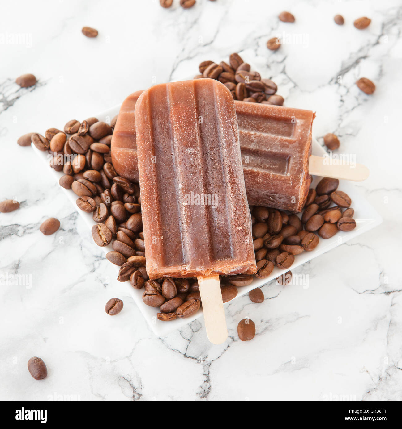 Frozen Chocolate Popsicles Stock Photo - Alamy