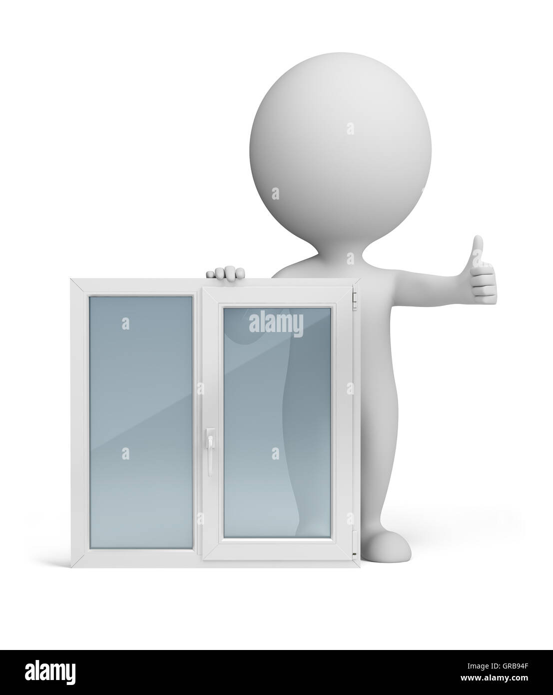 3d small people - window Stock Photo - Alamy