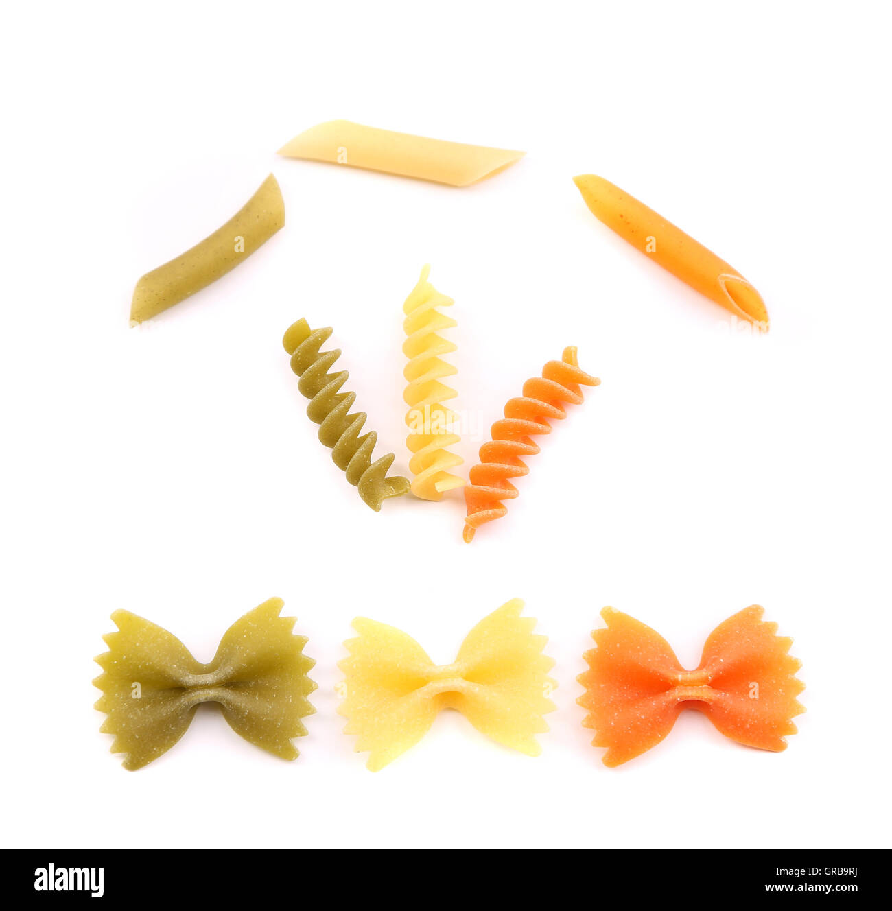 composition of different pasta in three colors Stock Photo - Alamy