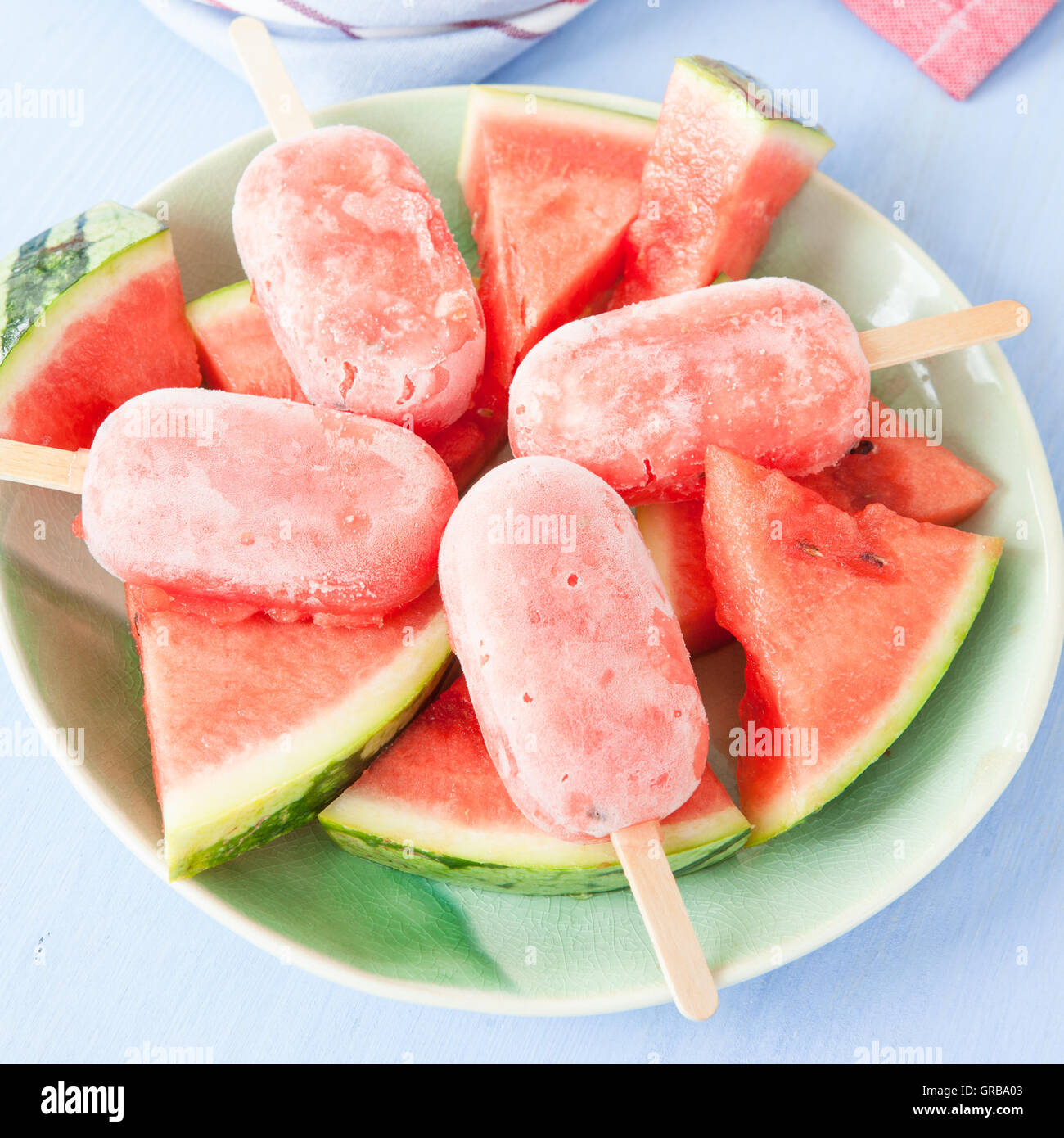 Frozen Water Melon Popsicles Stock Photo - Alamy