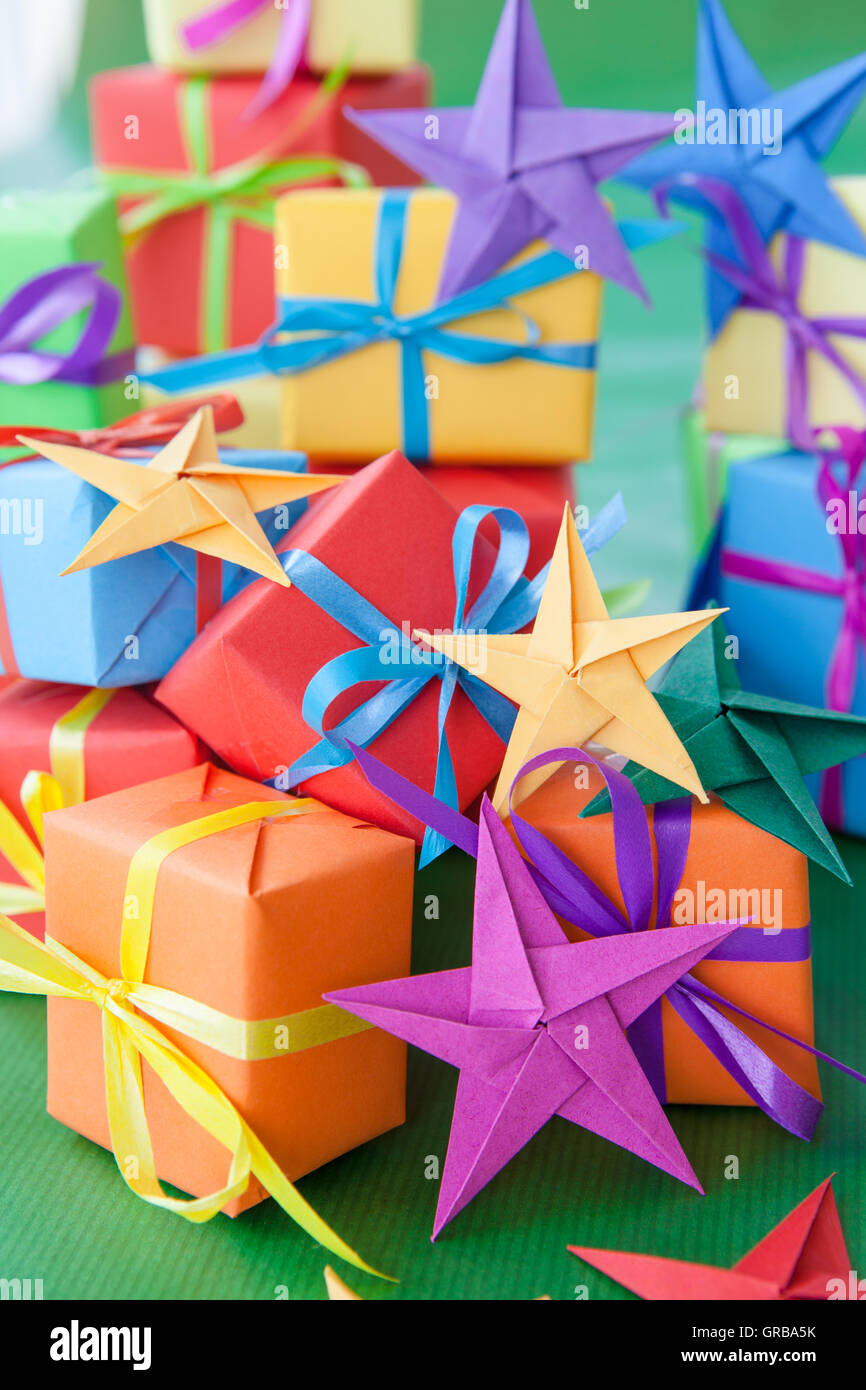 Colorful Christmas Presents Stock Photo - Alamy