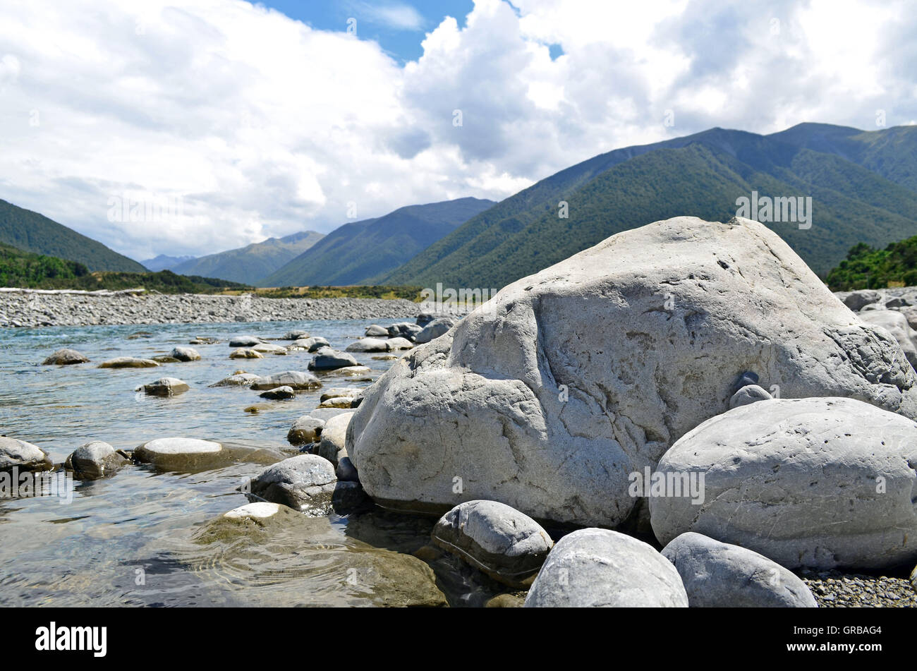 Stones Waitaha River New Zealand Stock Photo - Alamy