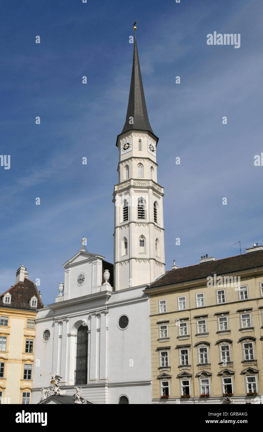Church Of St Michael On Michaelerplatz Square, Vienna, Austria Stock ...
