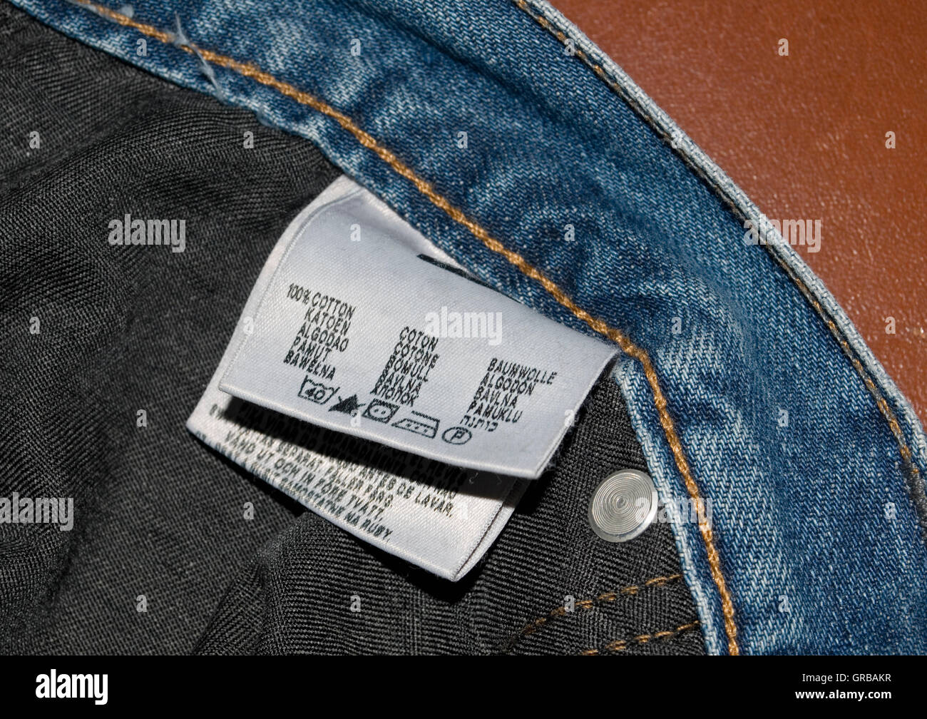 Denim care label hi-res stock photography and images - Alamy