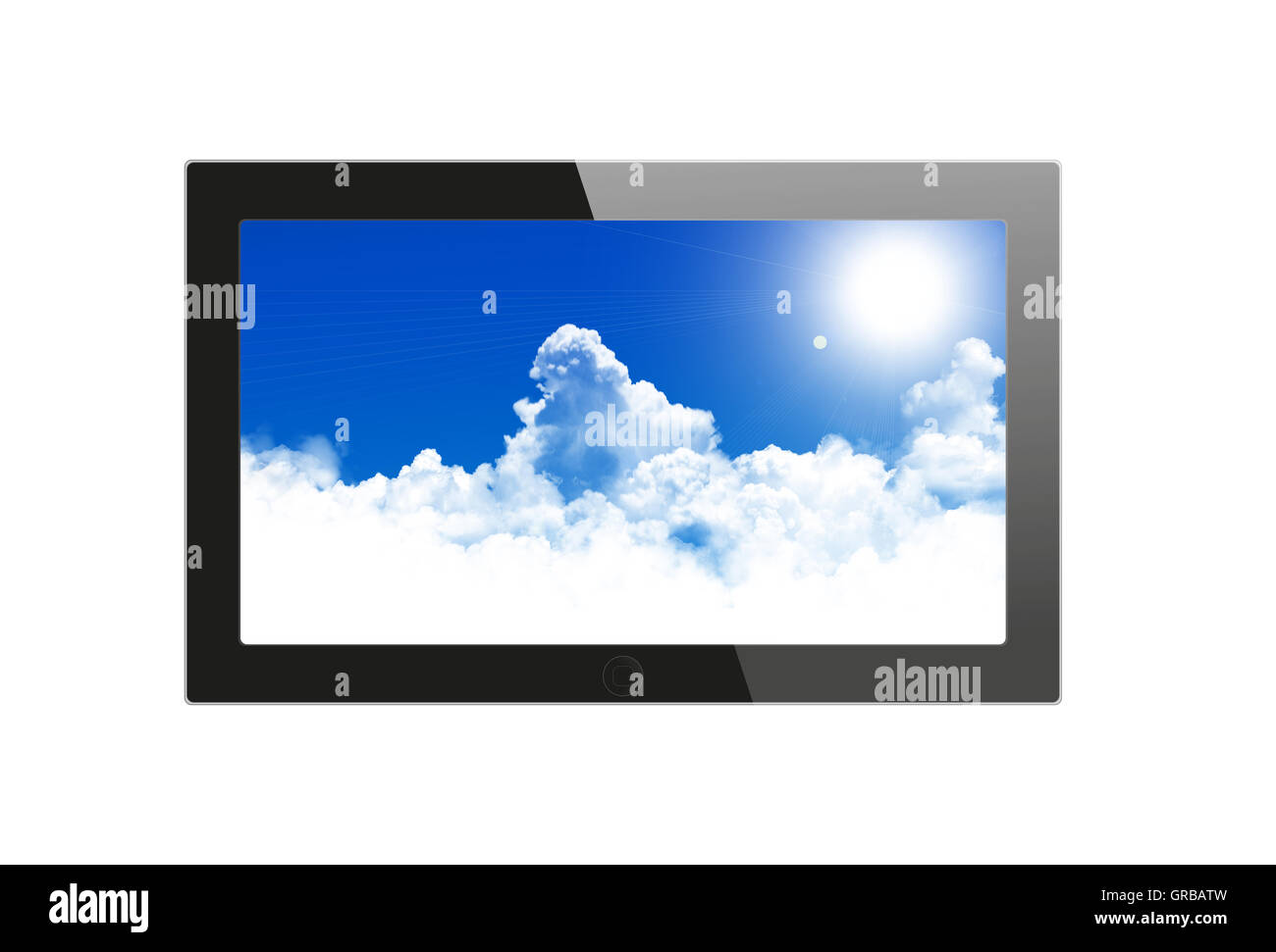 Generic tablet pc on white background Stock Photo - Alamy